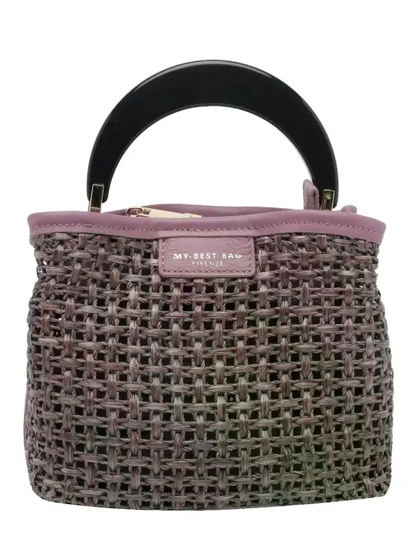 MY BEST BAG FIRENZE Woven Leather-trim Clutch Bag - Purple