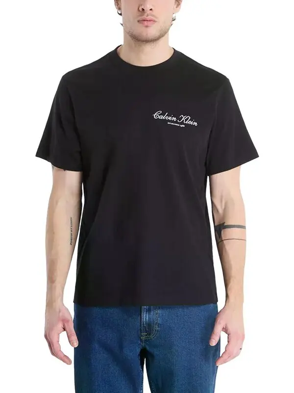 Calvin Klein Logo-embroidered T-shirt - Black