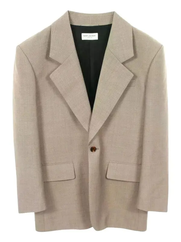 Saint Laurent 2010s Buttoned Long-sleeve Blazer - Neutrals