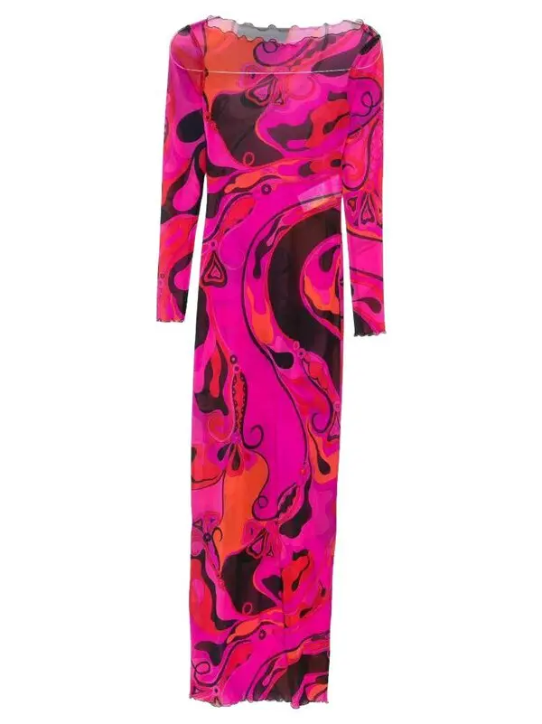 Emilio Pucci Orchidee Print Midi Dress - Pink