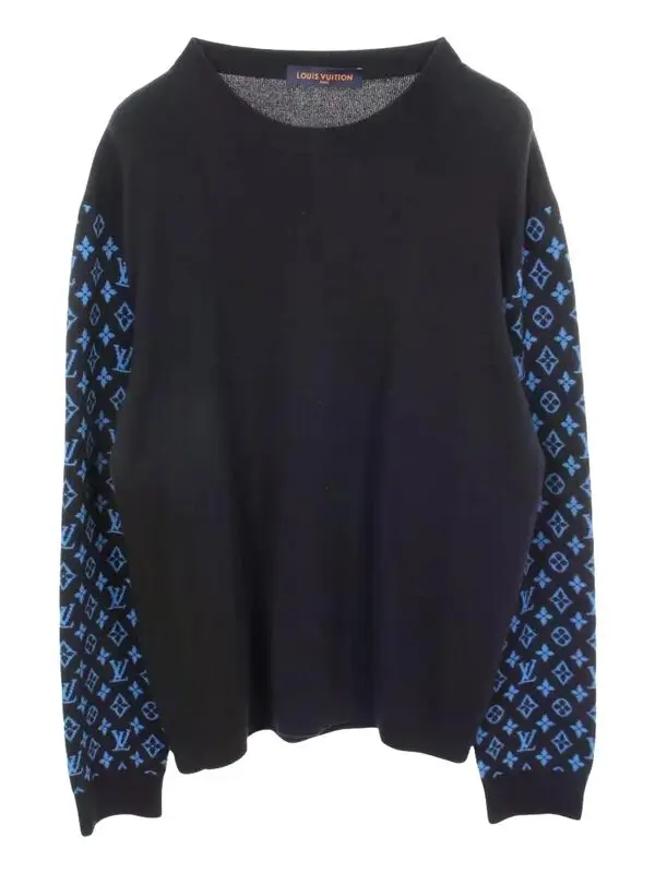 LOUIS VUITTON Monogram Sleeve Sweater - Black