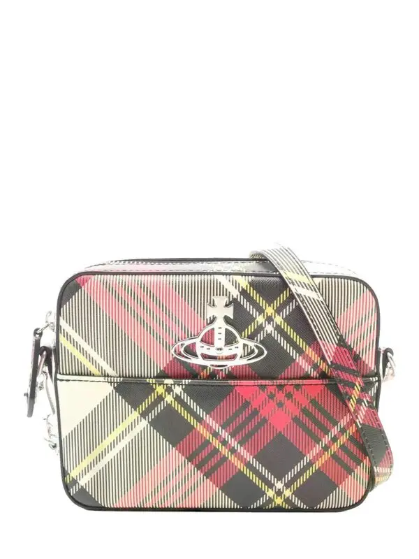 VIVIENNE WESTWOOD Tartan Orb Camera Bag - Black