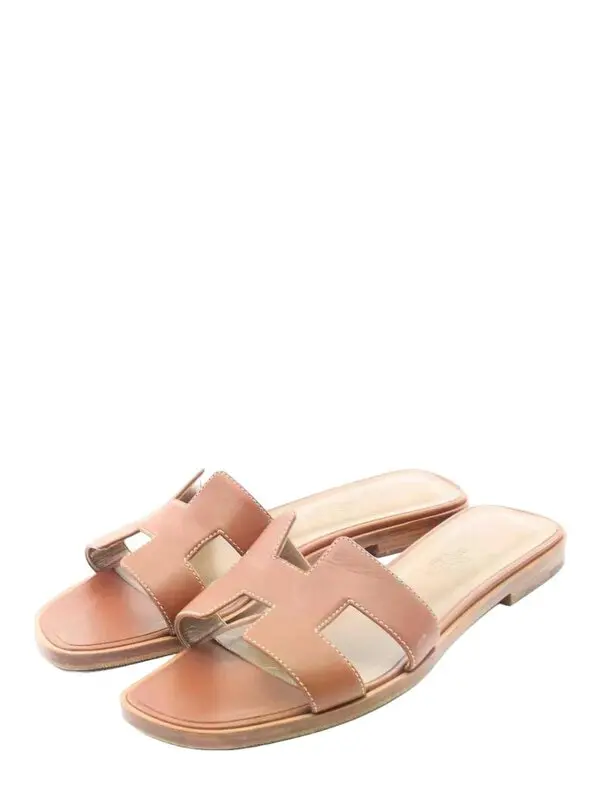 Hermès Oran Leather Sandals - Brown