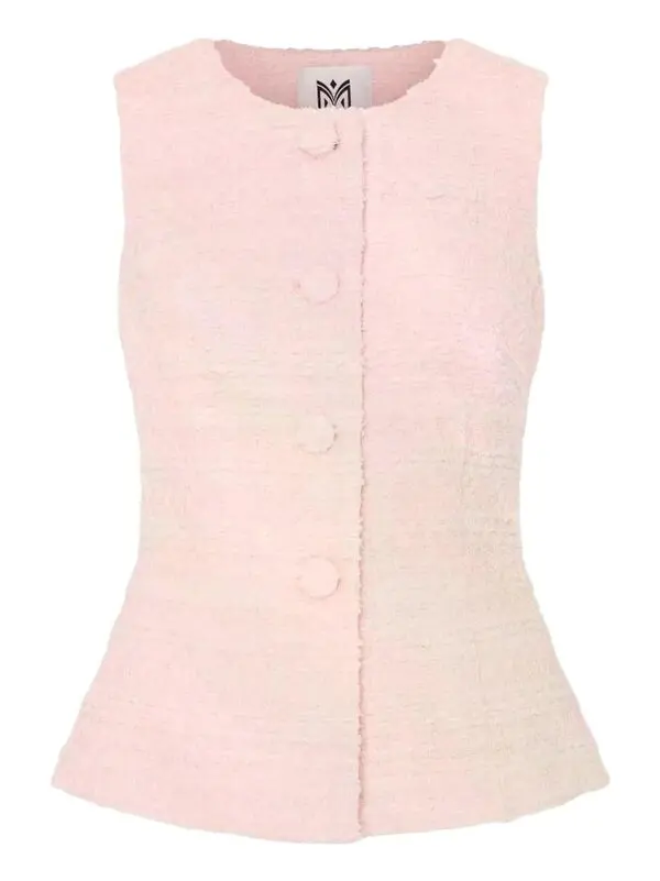 MILLY Bryn Tweed Vest - Pink
