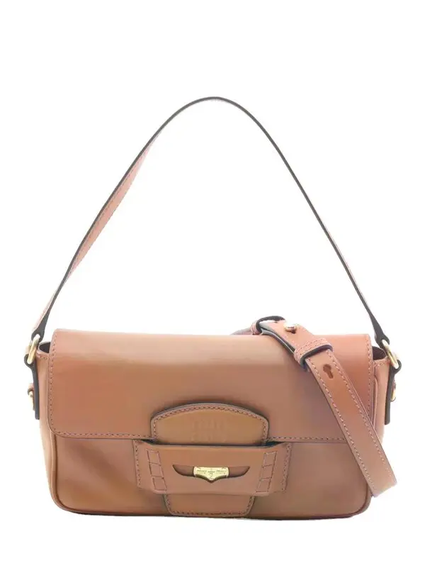 Miu Miu Penny Leather Handbag - Neutrals