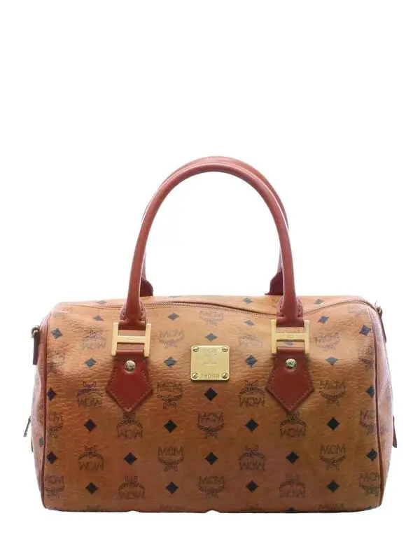 Mcm Visetos Monogram Boston Bag - Neutrals