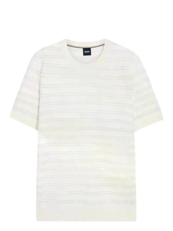 BOSS Stripe-knit T-shirt - White