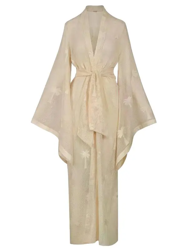 Johanna Ortiz Palm Soul Kimono Dress - Neutrals
