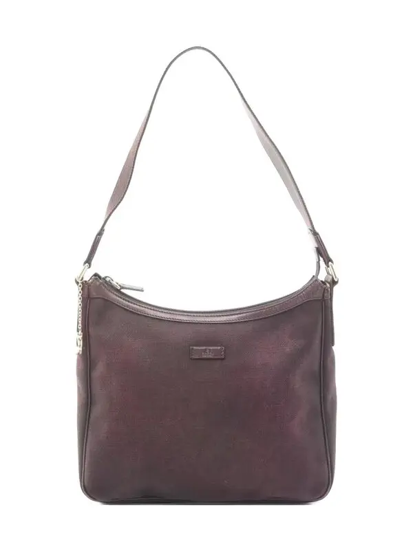 Gucci Canvas Leather Shoulder Bag - Brown