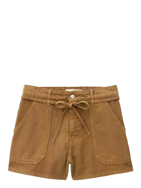 Ba&sh Catia Tie-waist Patch-pocket Shorts - Neutrals