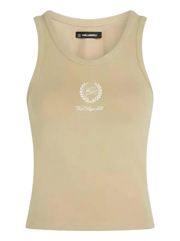 Karl Lagerfeld Logo Detail Tank Top - Neutrals