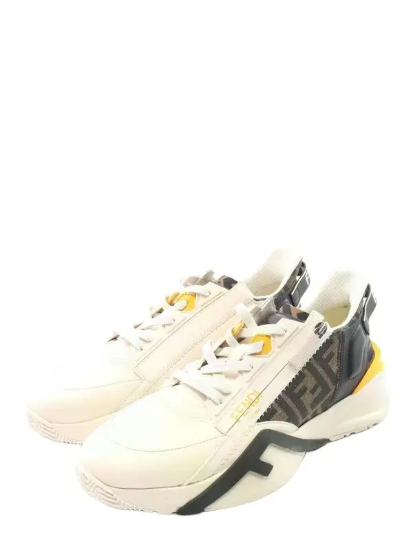 Fendi Flow Logo-print Lace-up Sneakers - Neutrals
