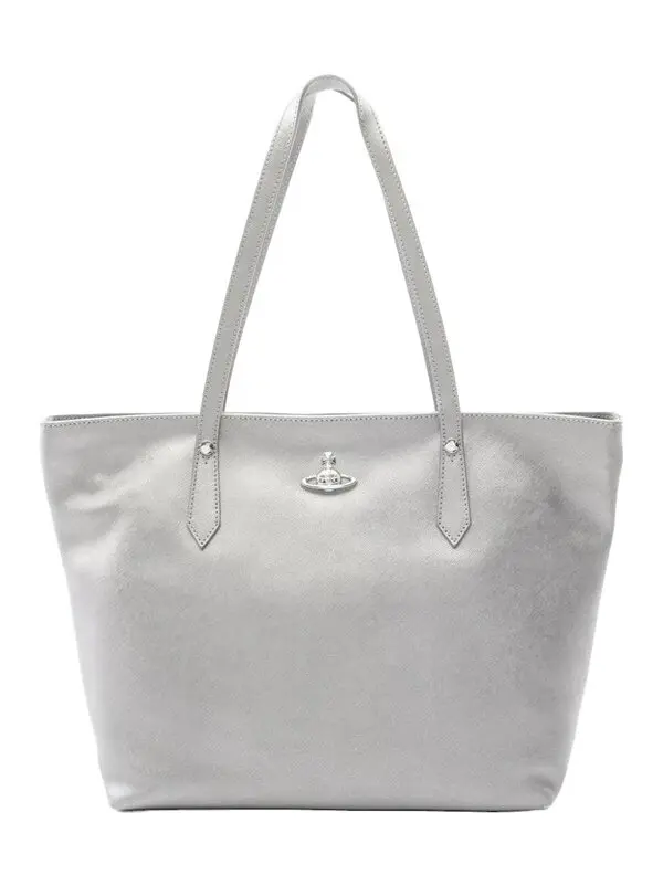 VIVIENNE WESTWOOD Orb Leather Tote Bag - Grey