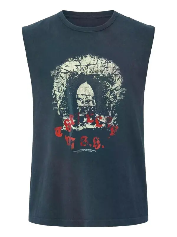 PALY HOLLYWOOD Sleeveless Distressed T-shirt - Black