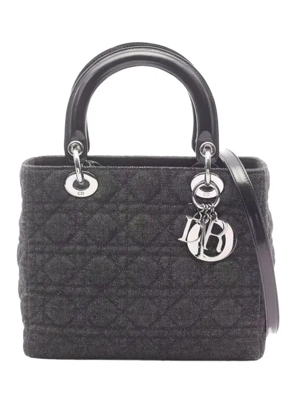 Dior Lady Two-way Handbag - Grey