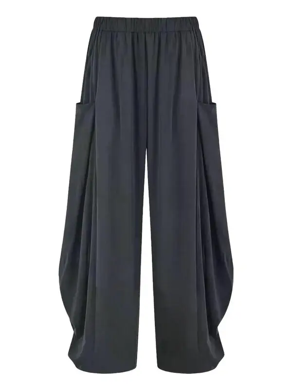 MEIMEIJ Draped Cargo-pocket Palazzo Pants - Grey
