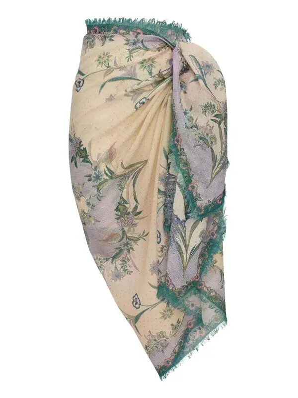 Zimmermann Printed Fringed Sarong - Neutrals