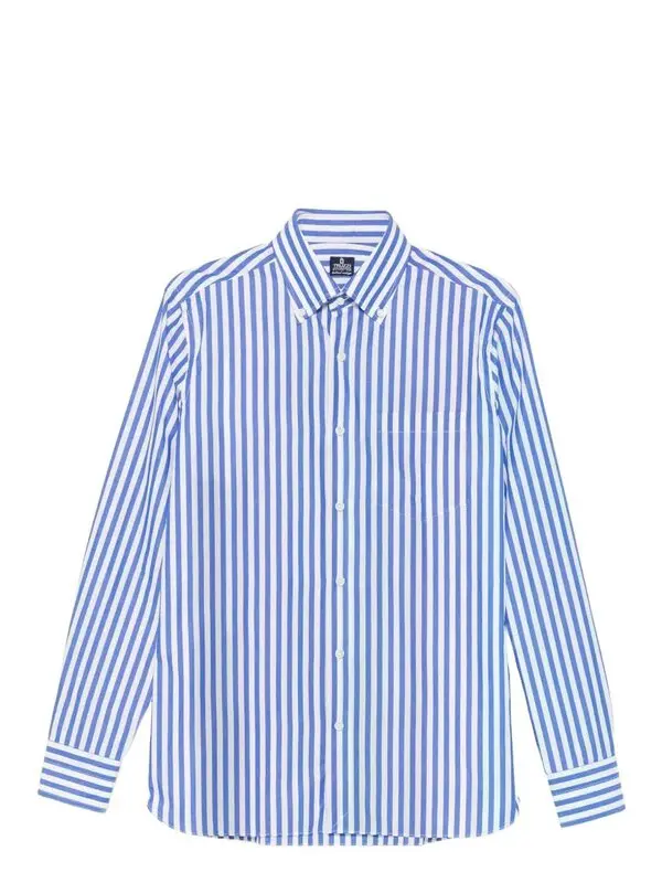 TRUZZI Vertical-stripe Button-down Shirt - Blue