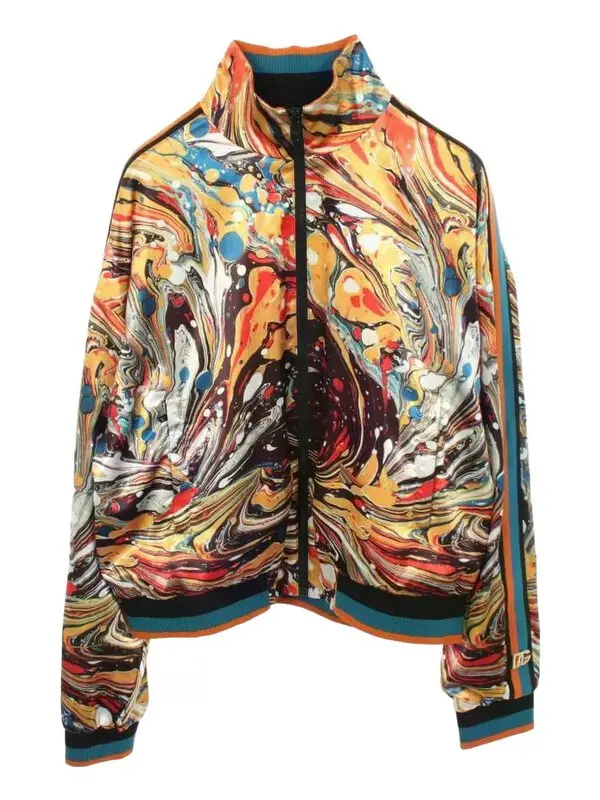 Dolce & Gabbana Marble-print Zip-up Bomber Jacket - Yellow