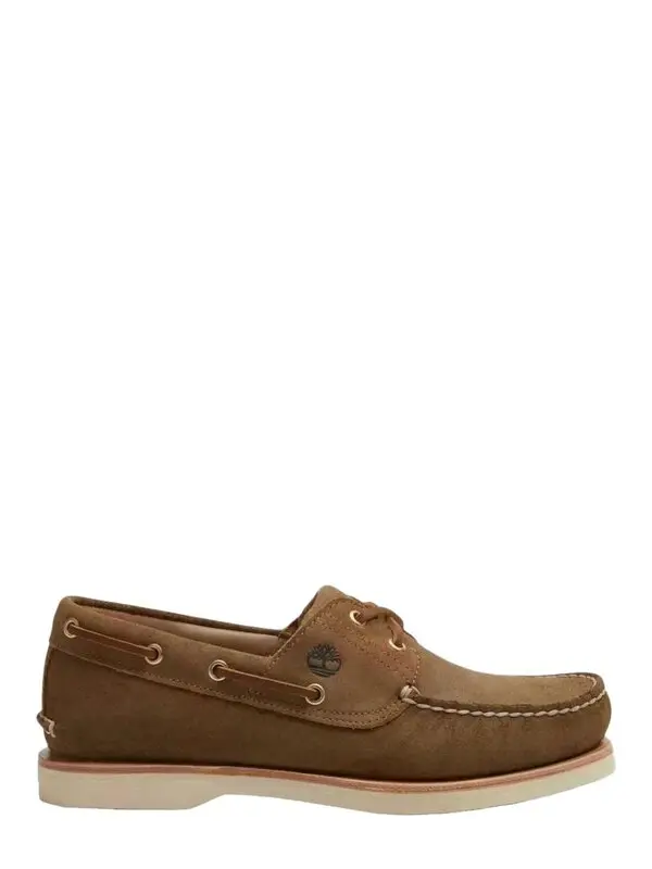 Timberland Leather Loafers With Contrast Stitching - Brown
