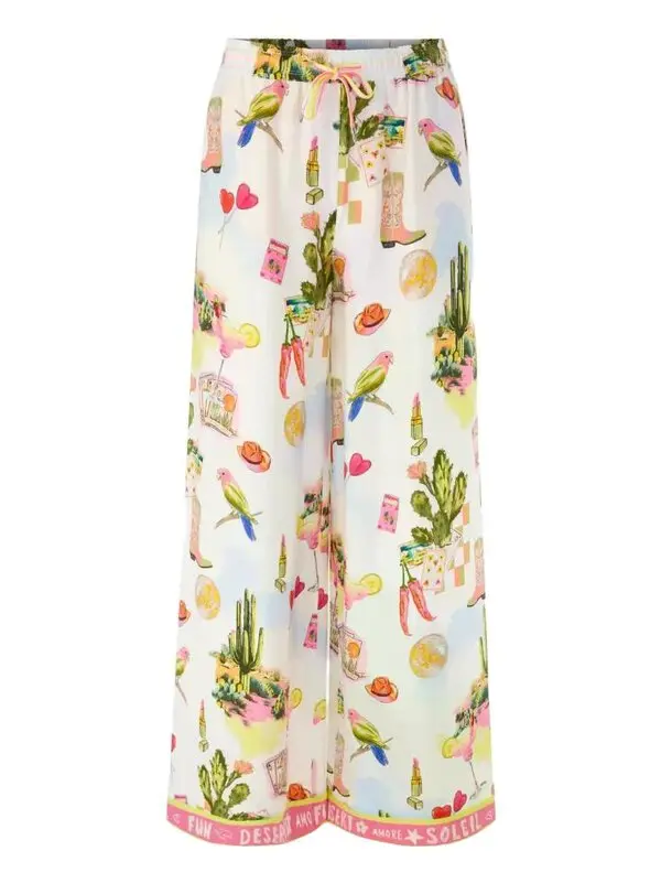 MARCCAIN Graphic Print Palazzo Pants - White