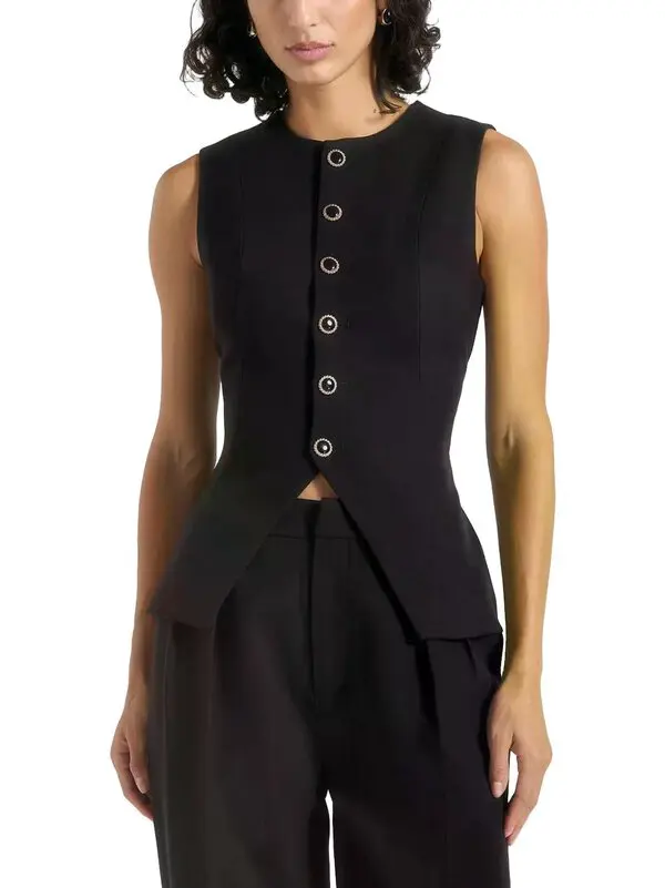 Manière De Voir Maniere De Voir Maisie Buttoned Vest - Black