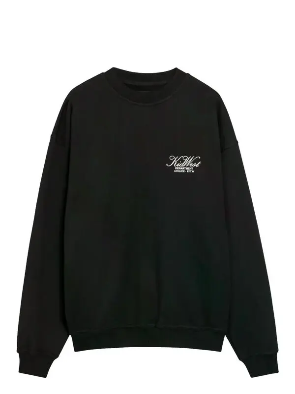 KIDWEST Logo Print Crew Neck Sweater - Black