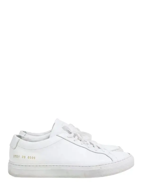 COMMON PROJECTS Achilles Low-top Leather Sneakers With Gold-tone Detailing - White