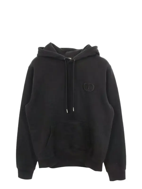Dior 2000s Cd Logo Embroidered Hoodie - Black