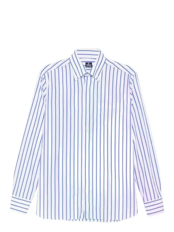 TRUZZI Vertical-stripe Button-down Shirt - White