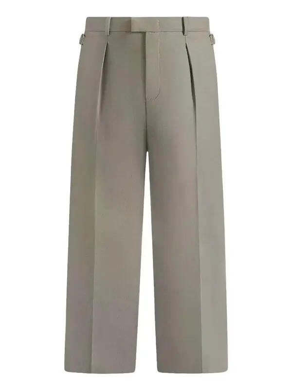 Manière De Voir Dorian Pleated Linen Trousers - Green