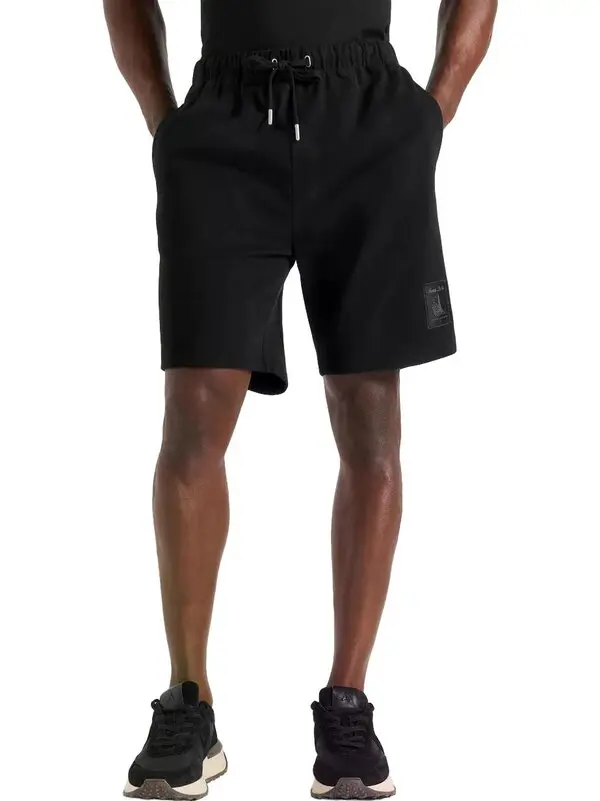 Manière De Voir Logo Patch Drawstring Shorts - Black