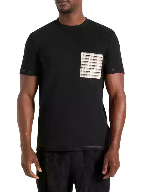 Manière De Voir Joris Whipstitch Pocket T-shirt - Black