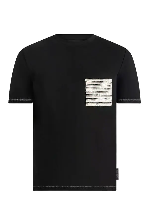 Manière De Voir Joris In Whipstitch Pocket-detail T-shirt - Black
