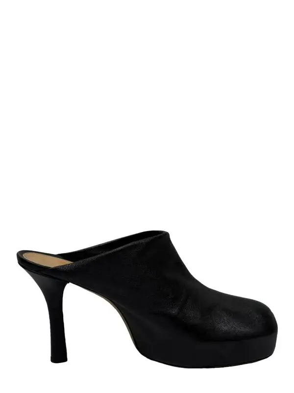 Bottega Veneta Leather Platform Stiletto Mules - Black