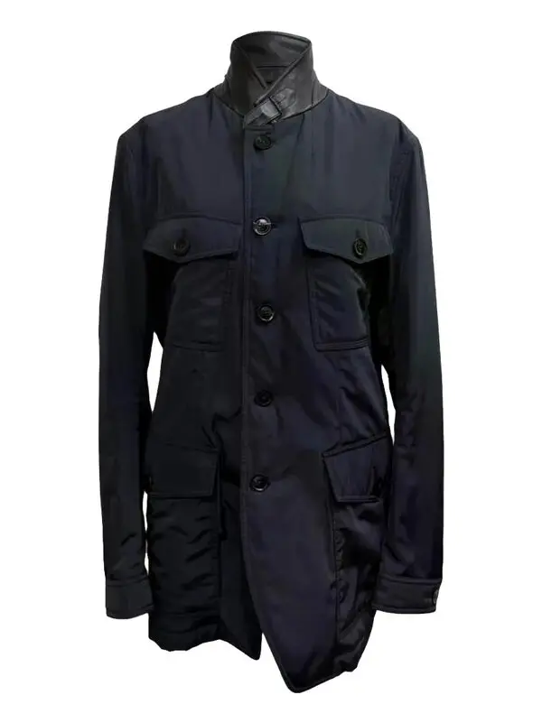 TOM FORD Techno Ottoman Jacket With Leather Trim - Black
