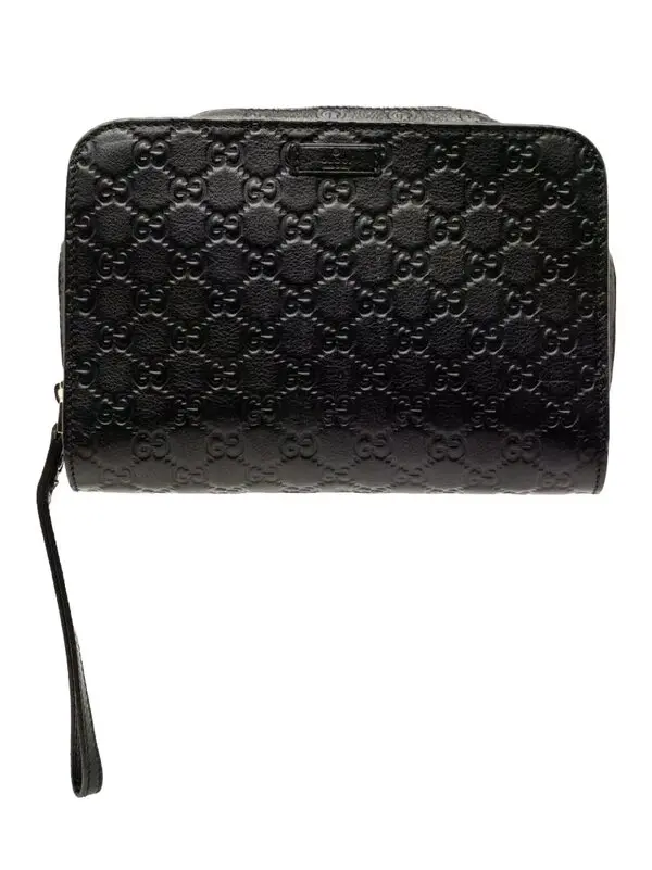 Gucci Embossed Leather Clutch Bag - Black
