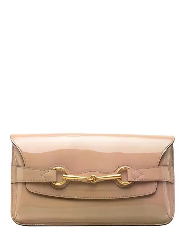 Gucci Patent Leather Clutch Bag - Brown