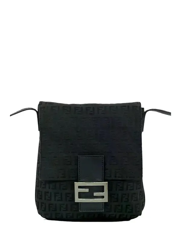 Fendi Zucchino Canvas Crossbody Bag - Black