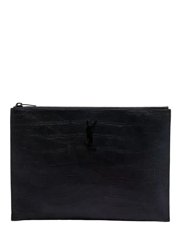 Saint Laurent Monogram Document Holder Clutch Bag - Black