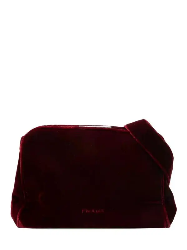 Prada Velvet Frame Clasp Shoulder Bag - Red