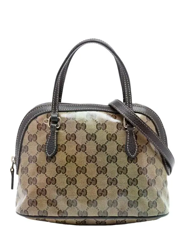 Gucci Mini Gg Crystal Dome Satchel - Brown