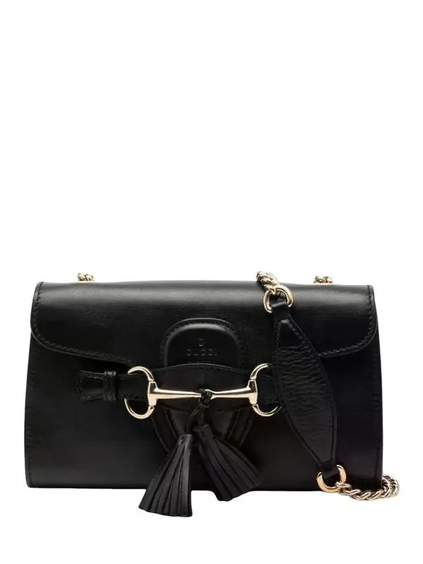 Gucci Leather Emily Shoulder Bag - Black