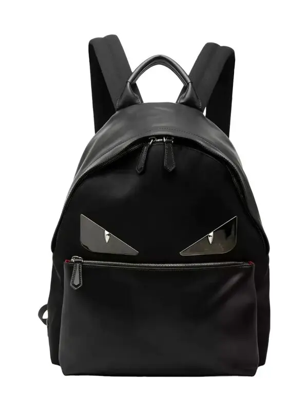 Fendi Nylon And Leather Monster Eyes Backpack - Black