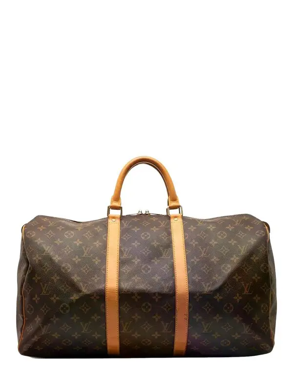 LOUIS VUITTON Monogram Keepall 50 Travel Bag - Brown