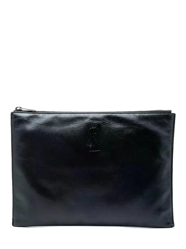 Saint Laurent Monogram Ipad Case Clutch Bag - Black