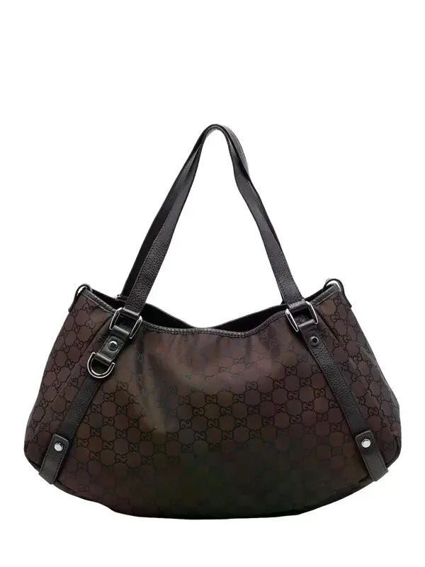 Gucci Gg Nylon Abbey D-ring Tote Bag - Brown