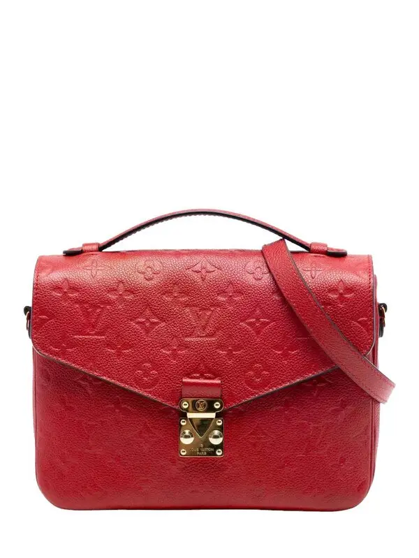 LOUIS VUITTON Monogram Empreinte Pochette Metis Satchel - Red
