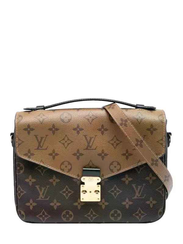 LOUIS VUITTON Monogram Reverse Pochette Metis Satchel - Brown