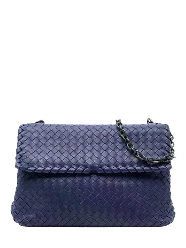 Bottega Veneta Medium Nappa Intrecciato Olimpia Shoulder Bag - Blue